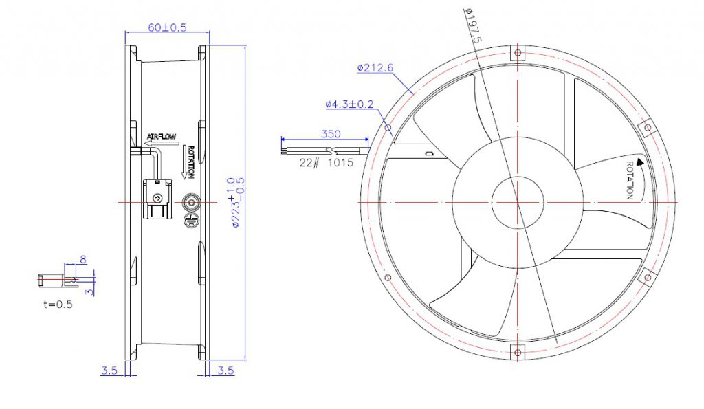 พัดลมฟูลเทค รุ่น UF22F พัดลมระบายความร้อน 9" 230VAC Fulltech Cooling